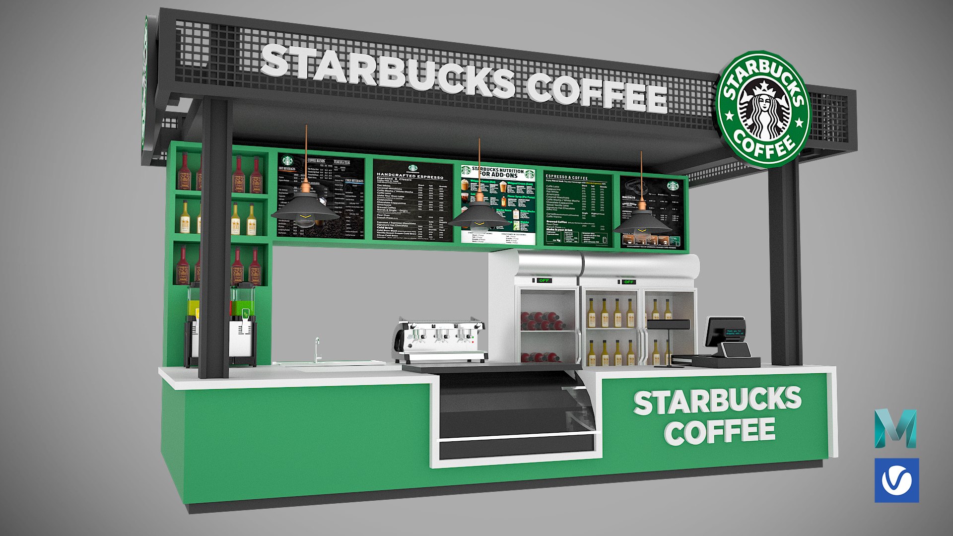 Starbucks Kiosk 3d Model 3D Model - TurboSquid 2223241