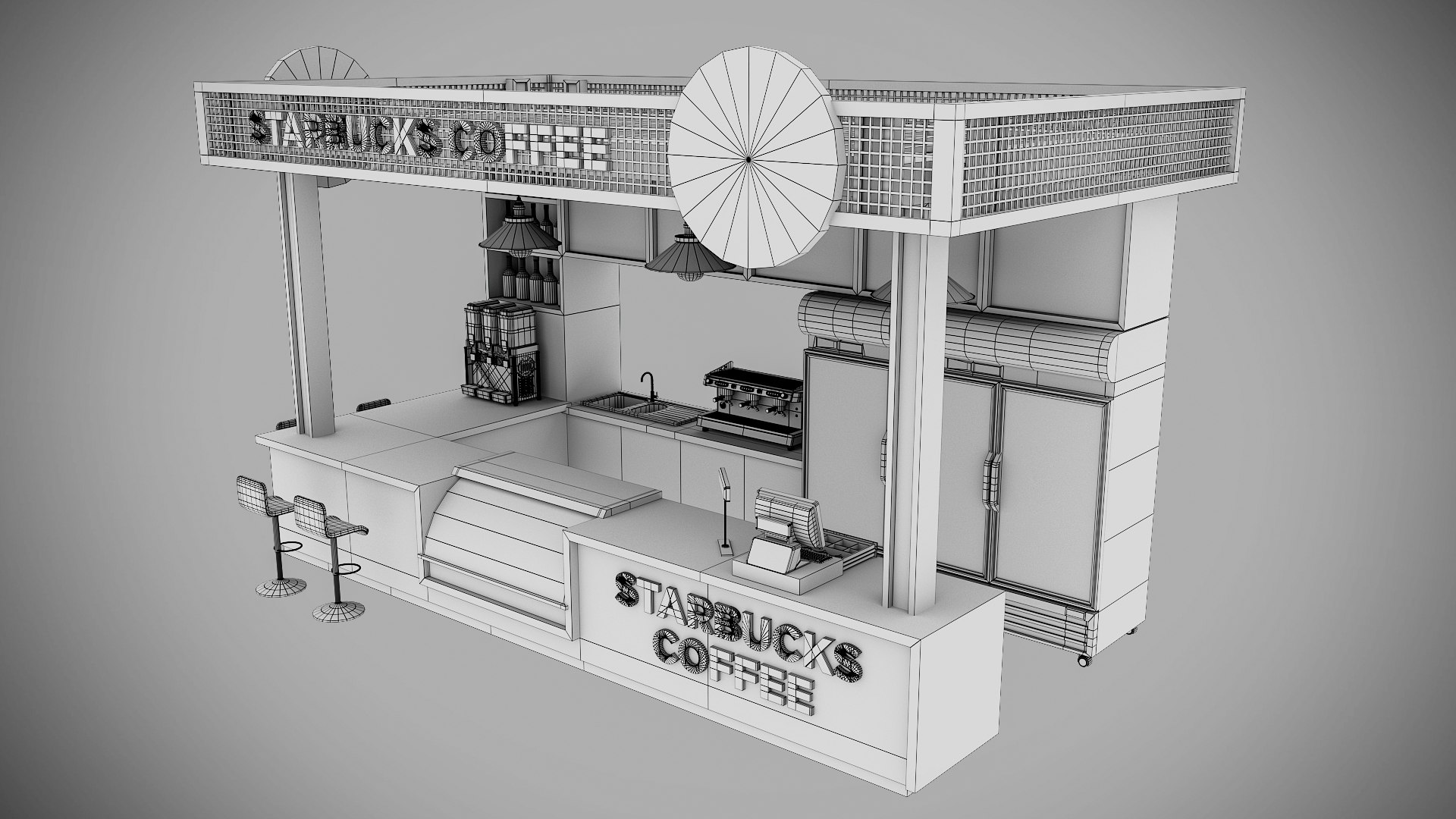 Starbucks Kiosk 3d Model 3D Model - TurboSquid 2223241