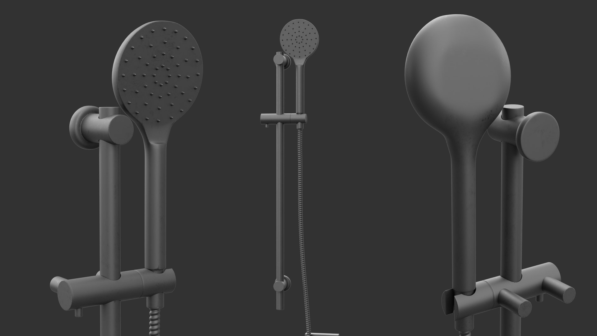 Handheld Shower System Black 3D Model - TurboSquid 2089892
