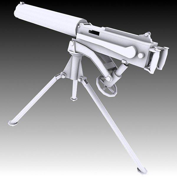 3D vickers machine gun - TurboSquid 1301076
