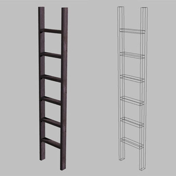 ladder polygons wood 3d 3ds