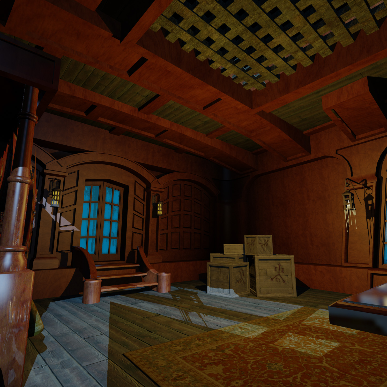 3d model pirate captain s galley