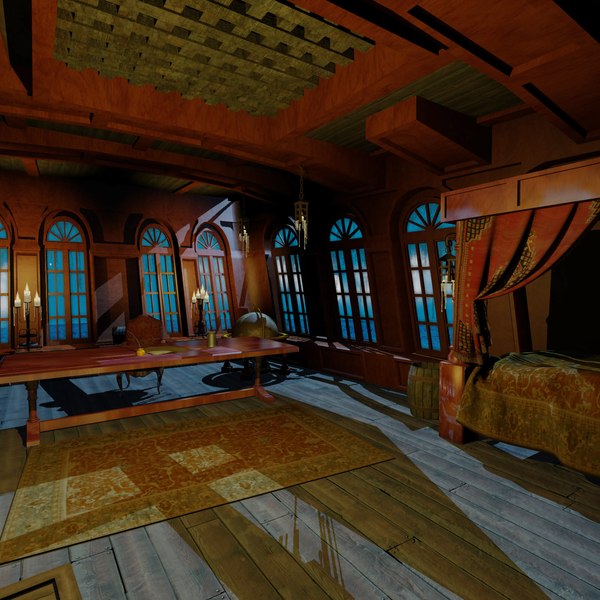 3d model pirate captain s galley