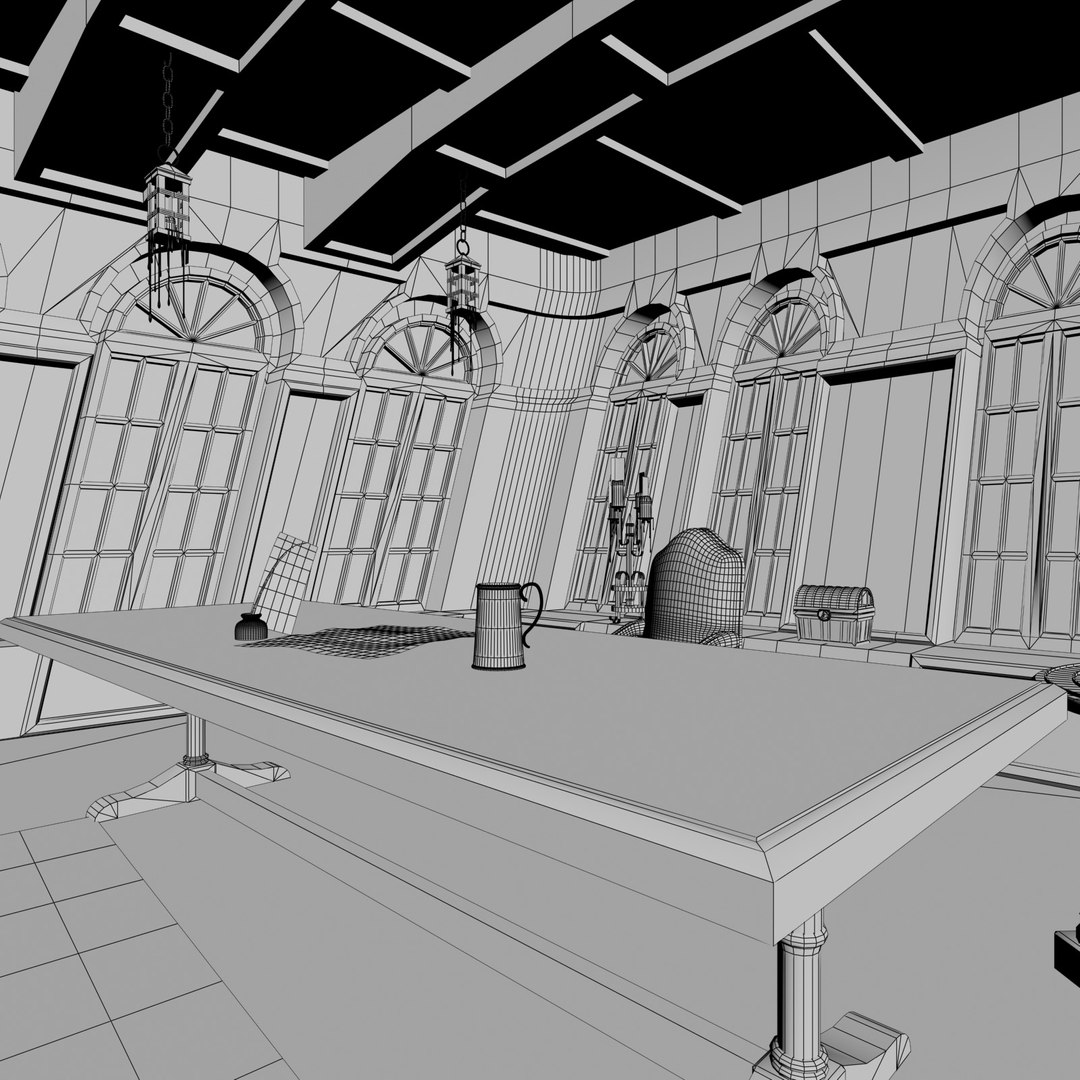 3d Model Pirate Captain S Galley