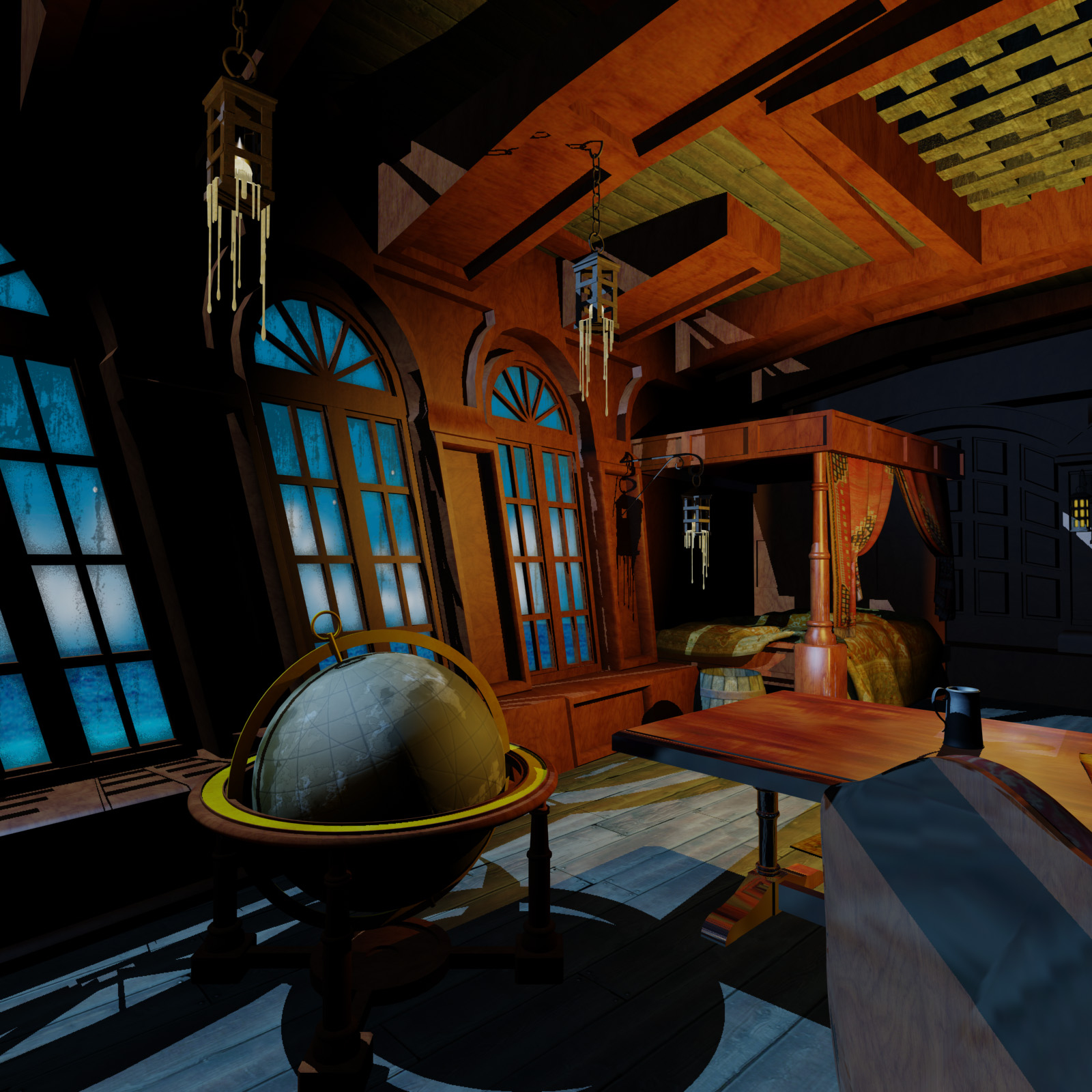 3d model pirate captain s galley