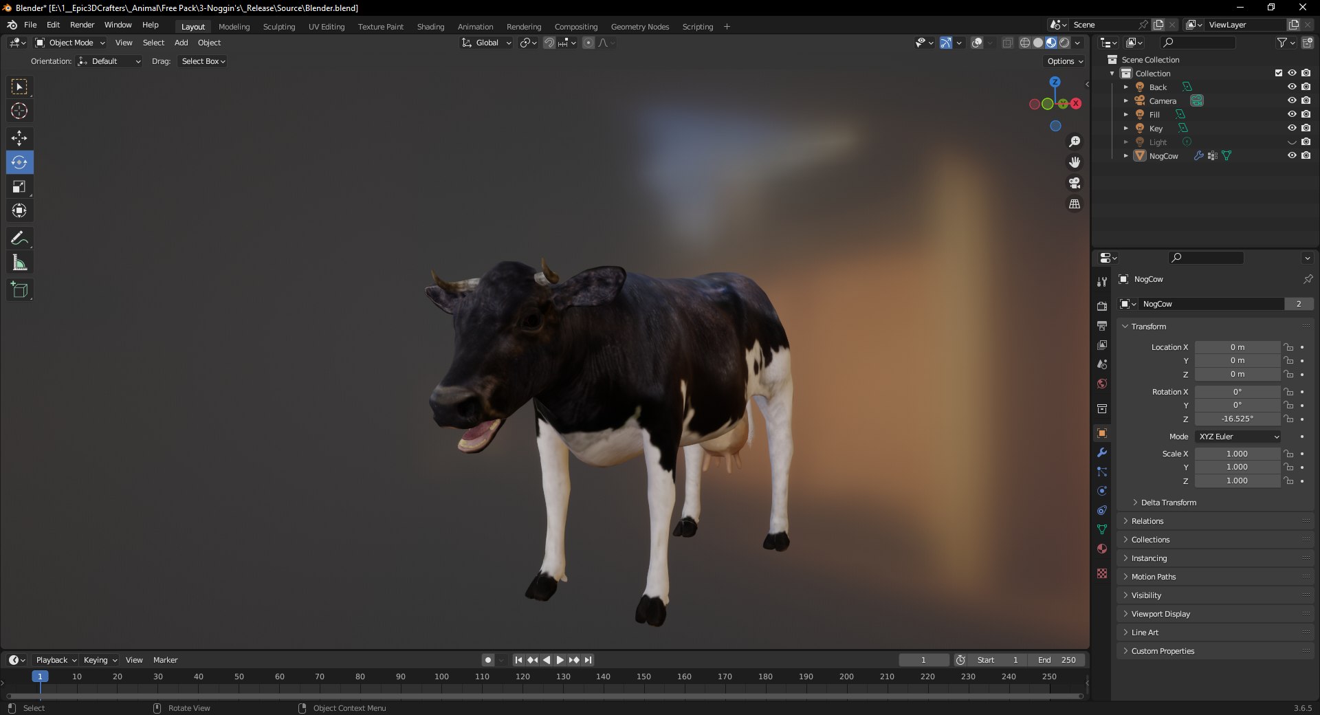 Free 3D Model Black And White Iconic Cow Free Low-poly 3D Model ...