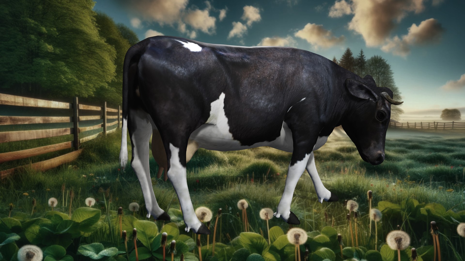 Free 3D Model Black And White Iconic Cow Free Low-poly 3D Model ...