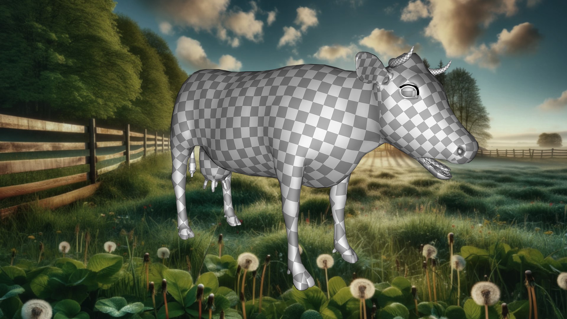 Free 3D Model Black And White Iconic Cow Free Low-poly 3D Model ...