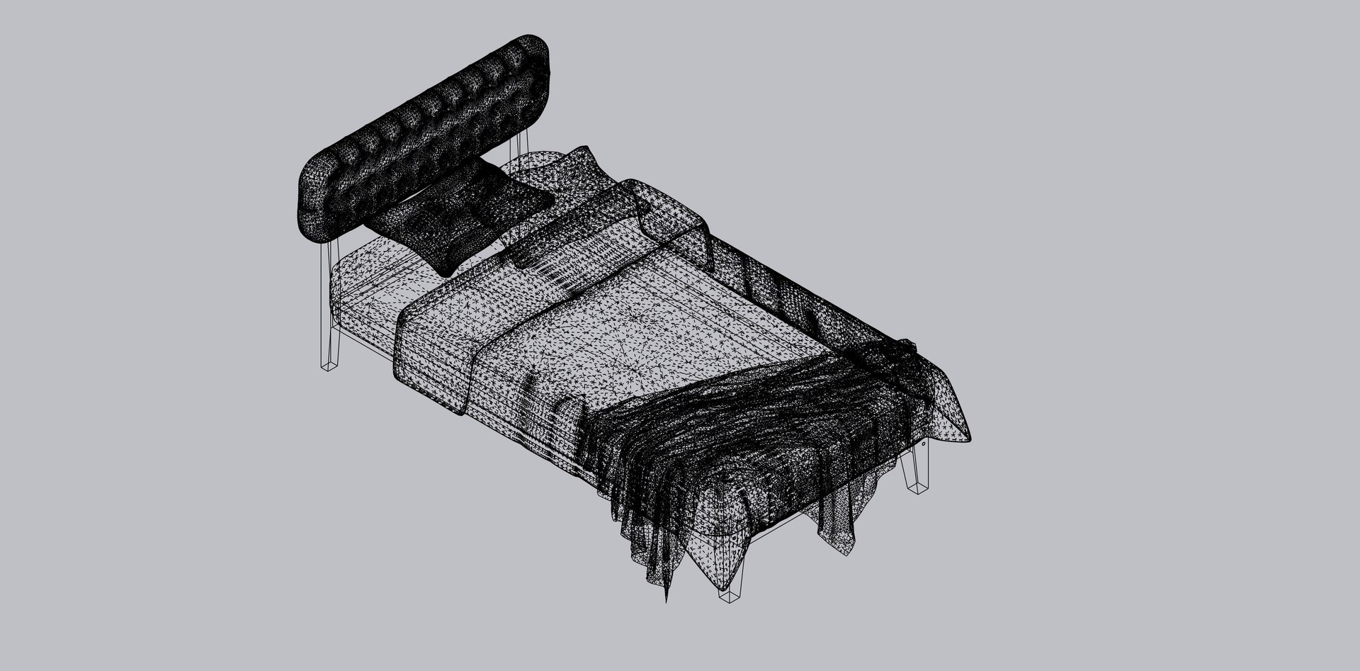 3D King Single Bed B2C Halo Model - TurboSquid 2137337