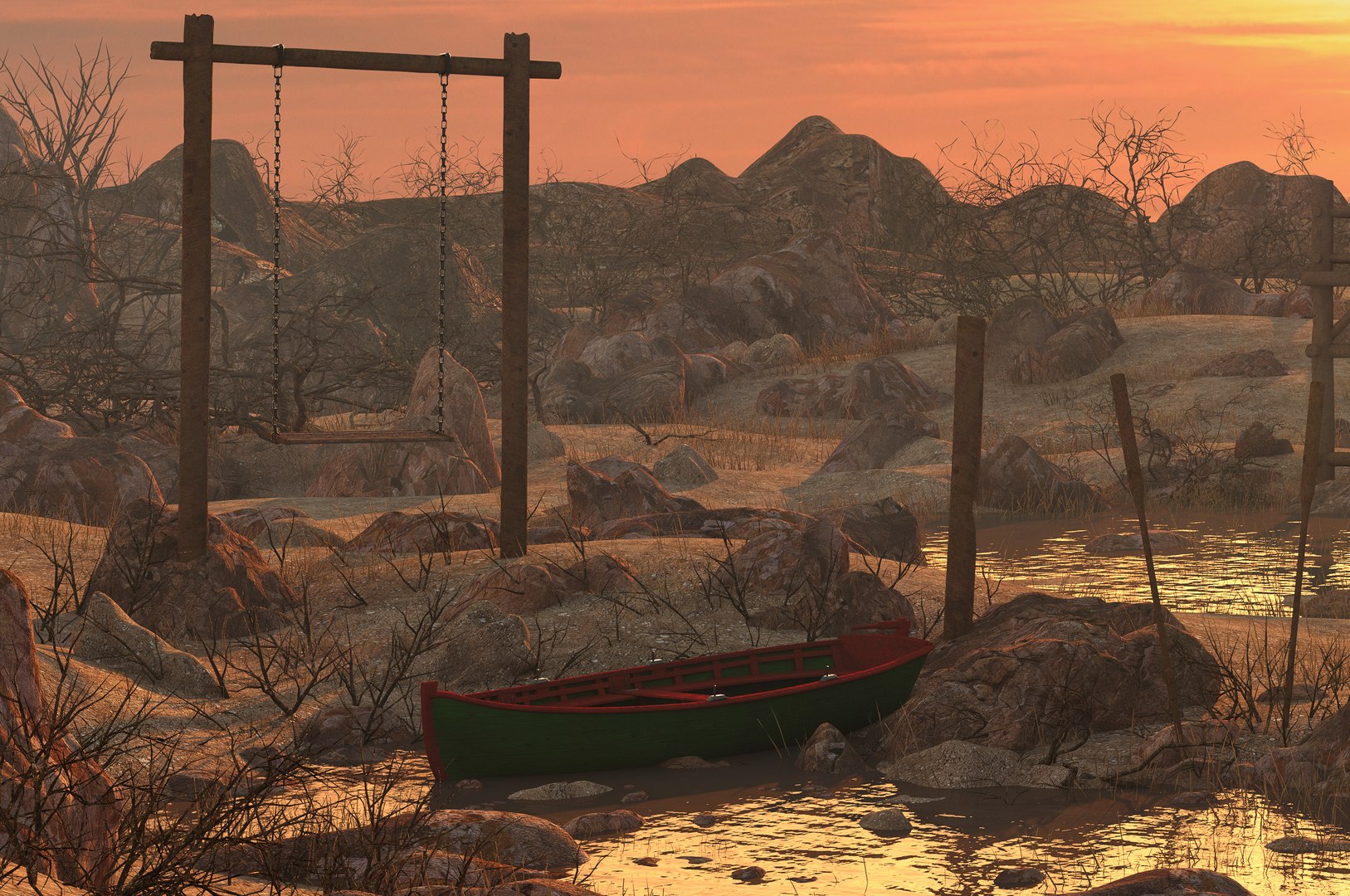 3D Desert Water Wood House Model - TurboSquid 1767236