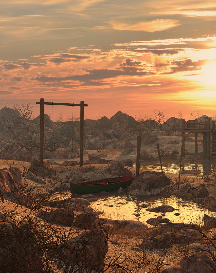 3D Desert Water Wood House Model - TurboSquid 1767236