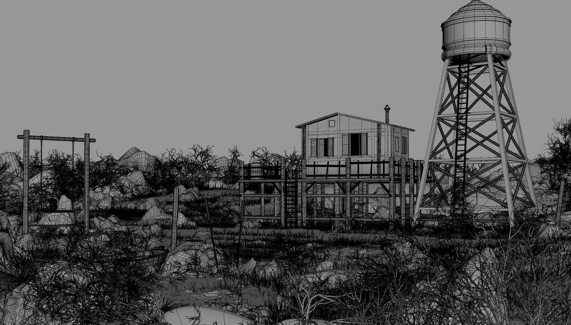 3D Desert Water Wood House Model - TurboSquid 1767236