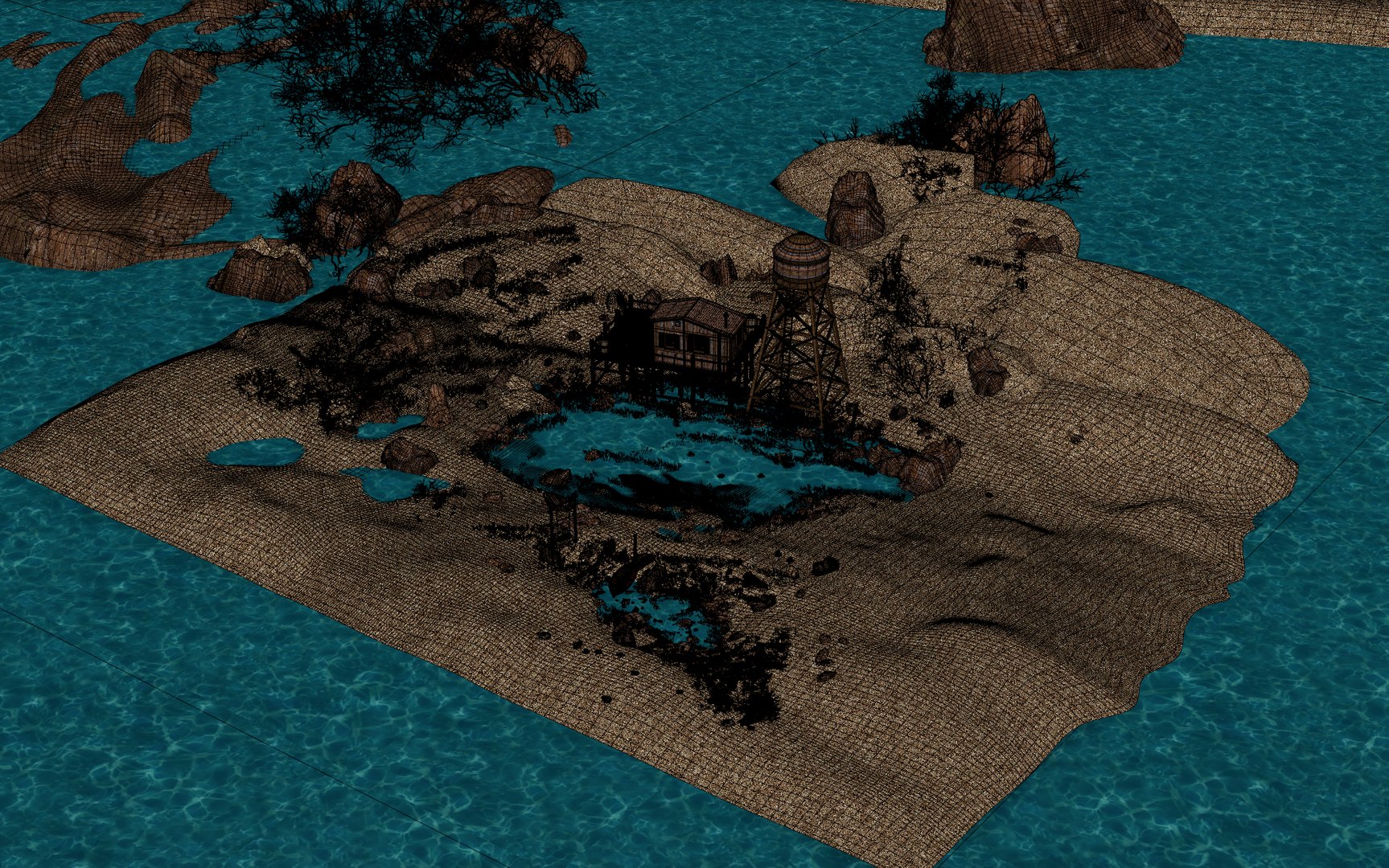 3D Desert Water Wood House Model - TurboSquid 1767236