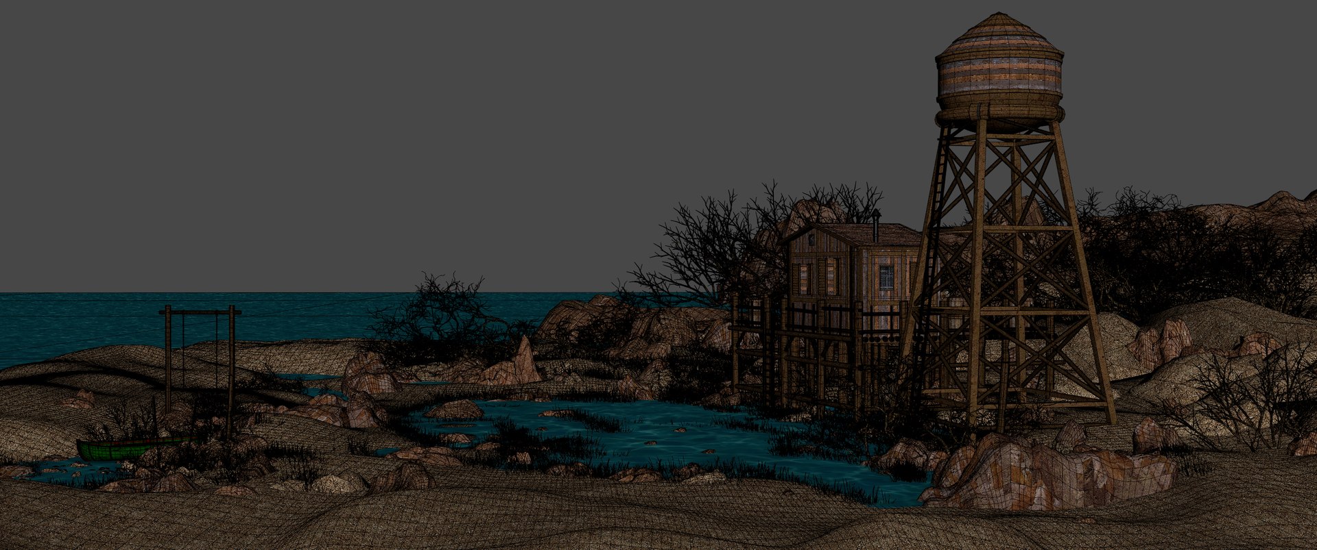 3D Desert Water Wood House Model - TurboSquid 1767236