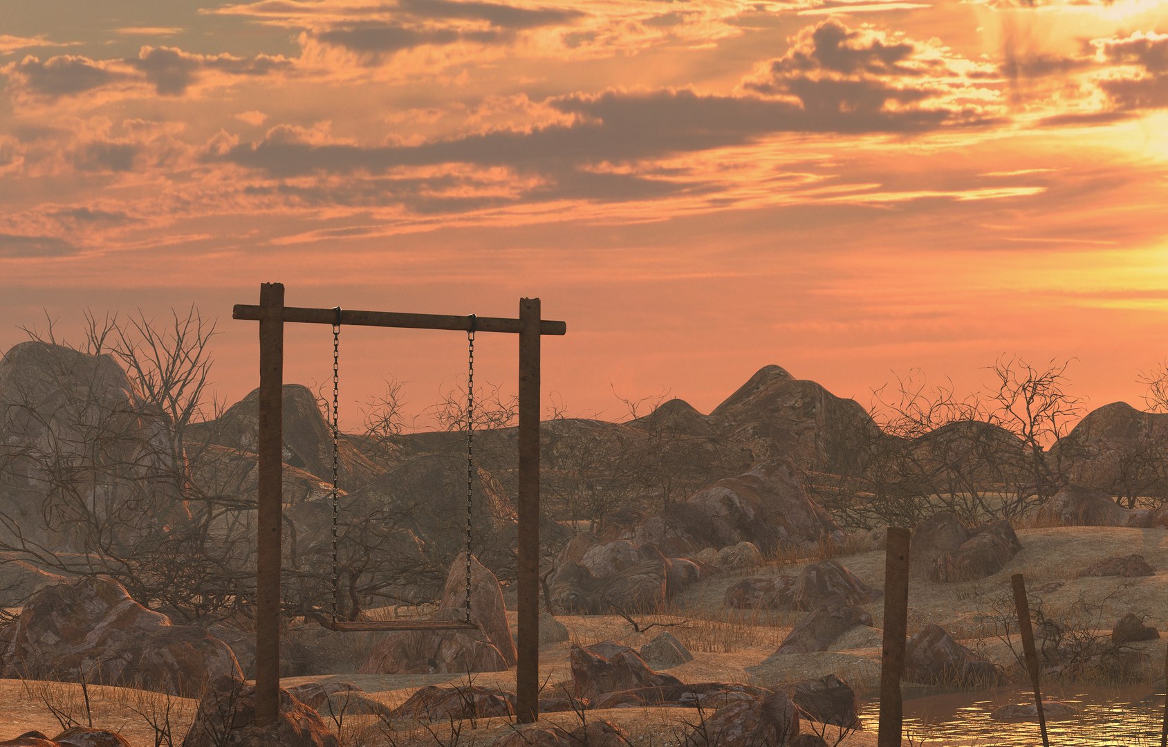 3D Desert Water Wood House Model - TurboSquid 1767236