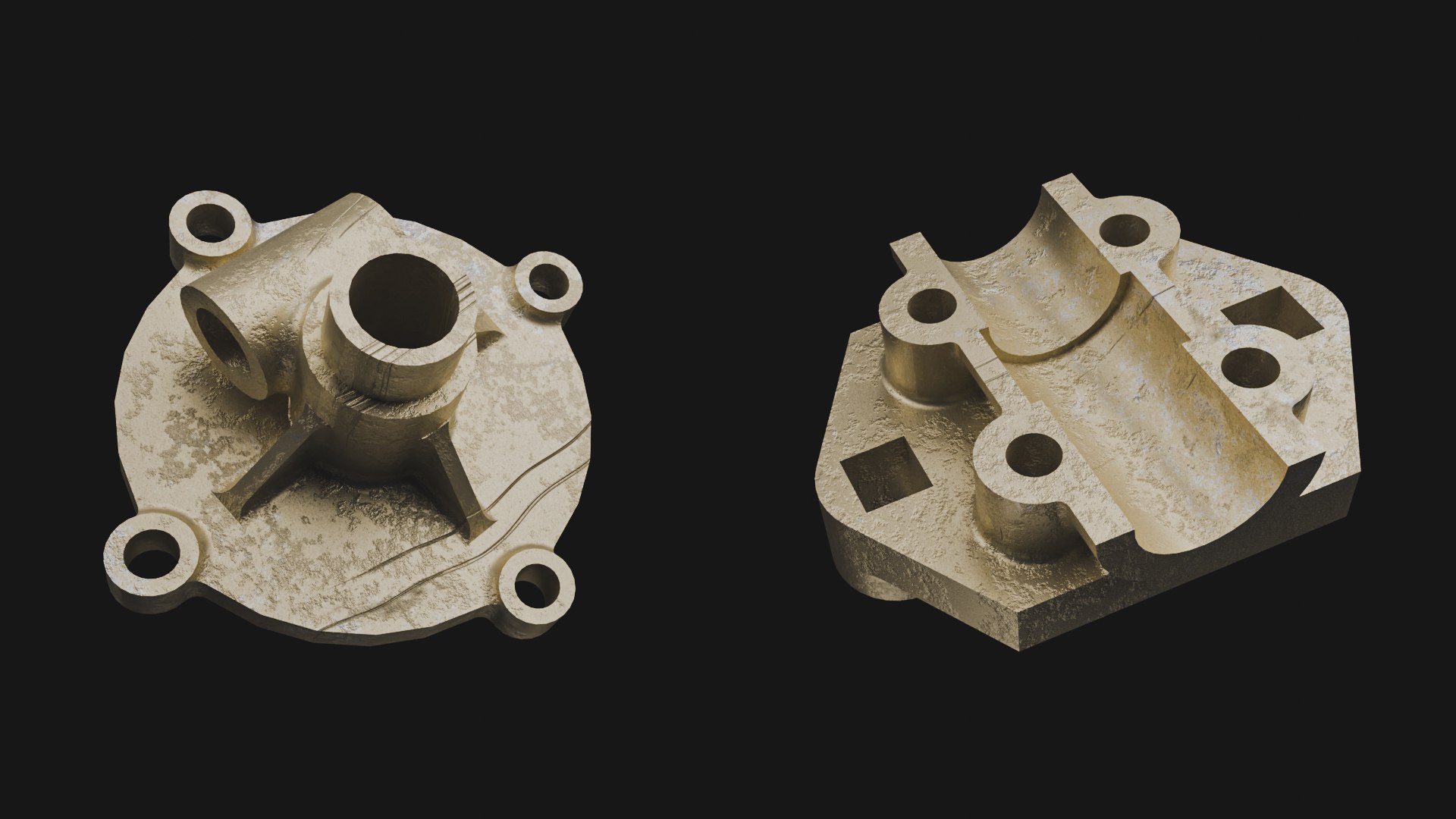 3D model Building Blocks Kit Casted Parts Hard Surface SILVER V8 ...