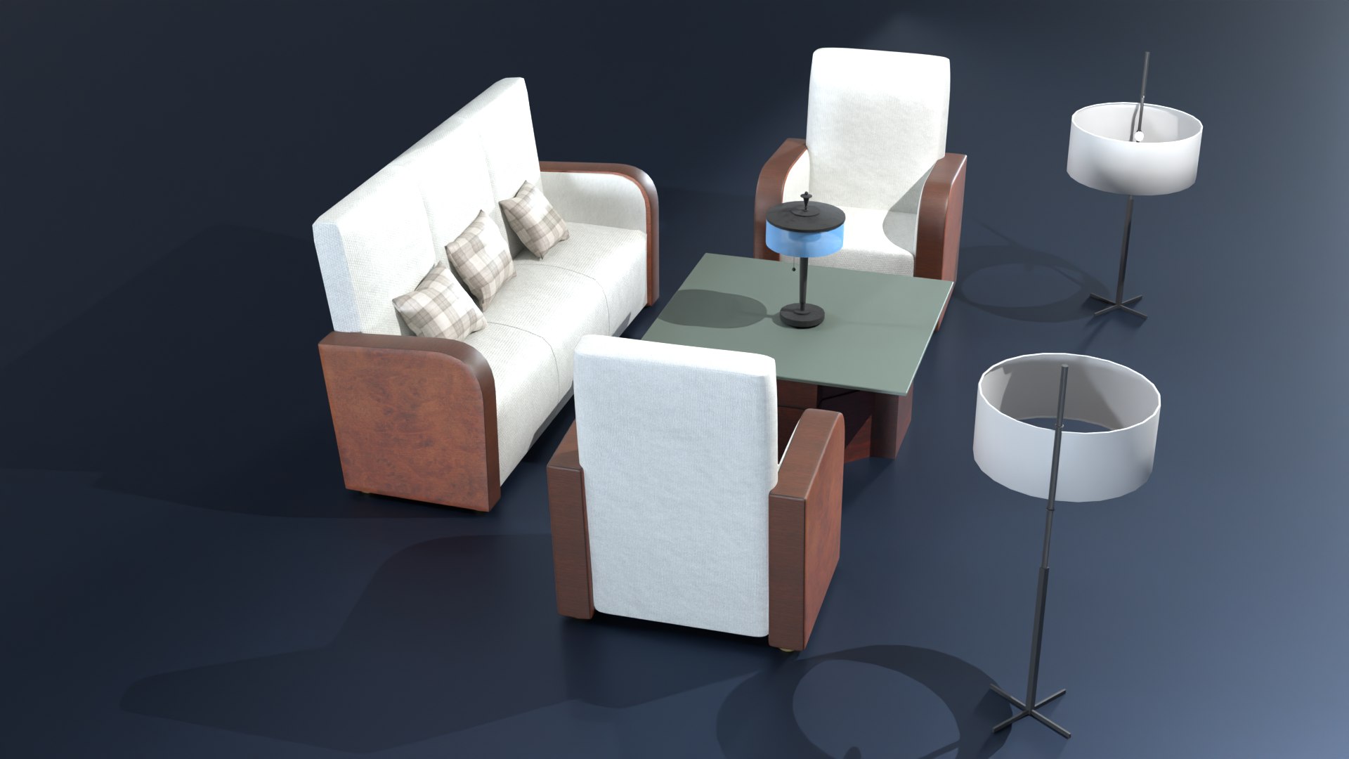 3D Modern Sofa Set 3D Model - TurboSquid 2290881