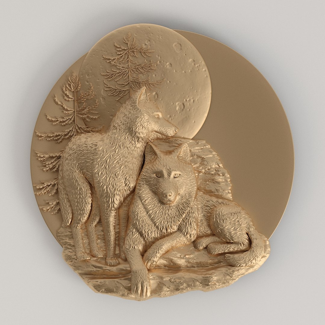 Bas-relief wolves 3D model - TurboSquid 1488752