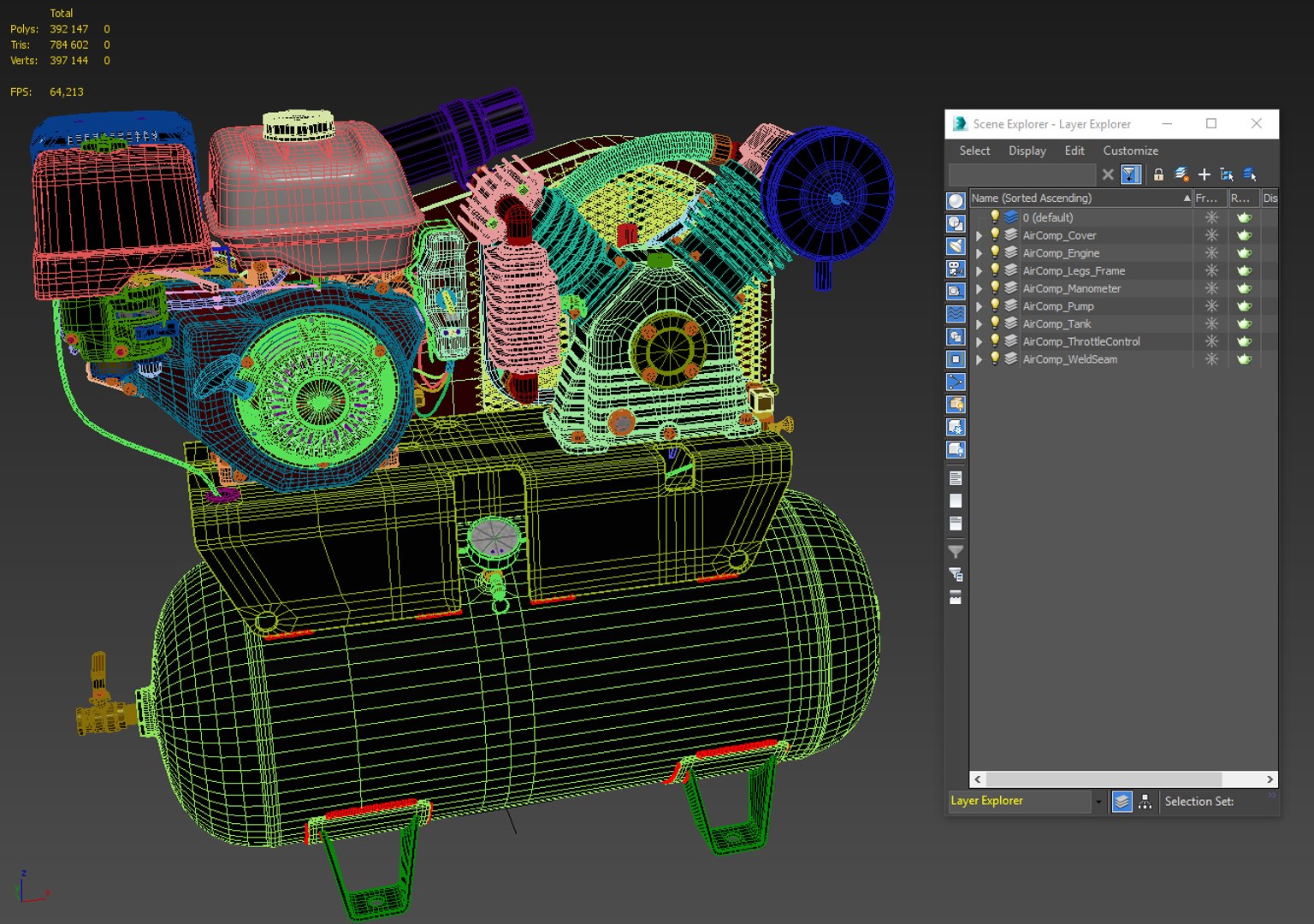 3D air compressor engine - TurboSquid 1337227