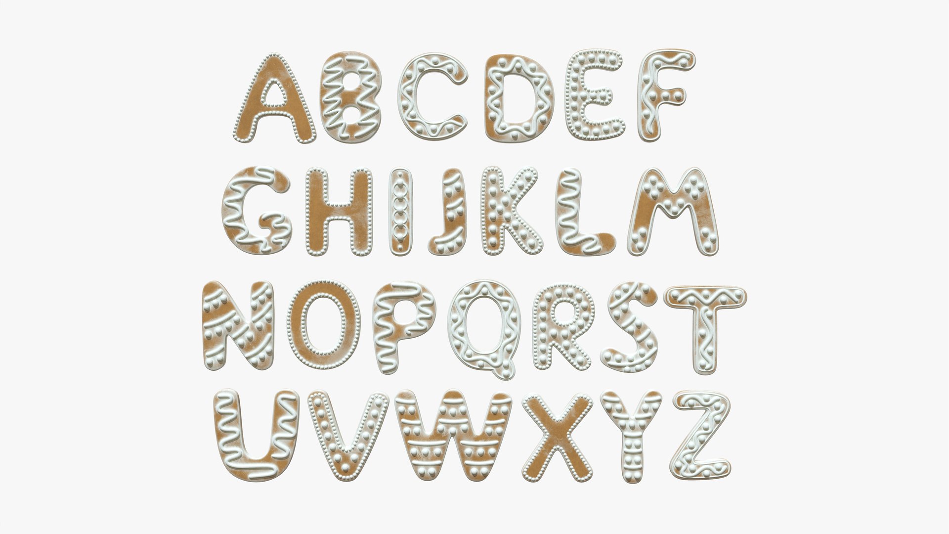 Alphabet letters decorated 03 3D - TurboSquid 1801153