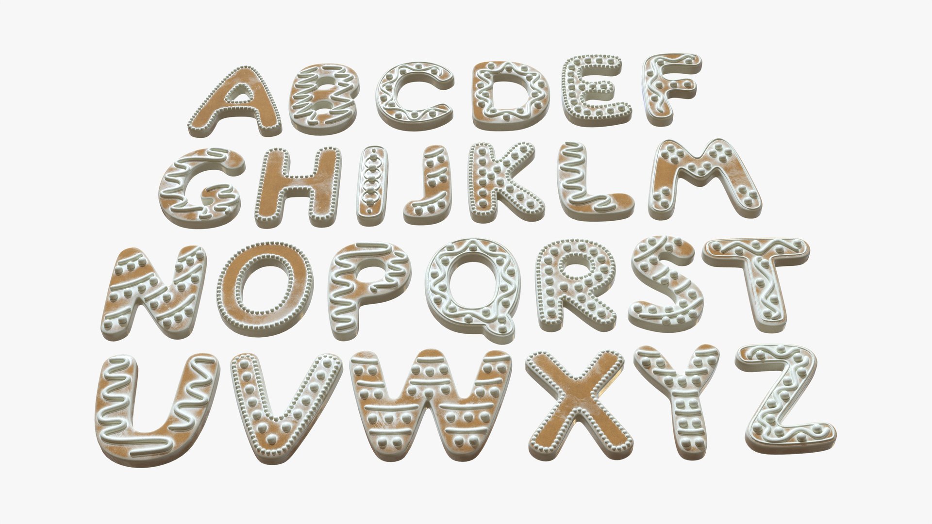 Alphabet letters decorated 03 3D - TurboSquid 1801153