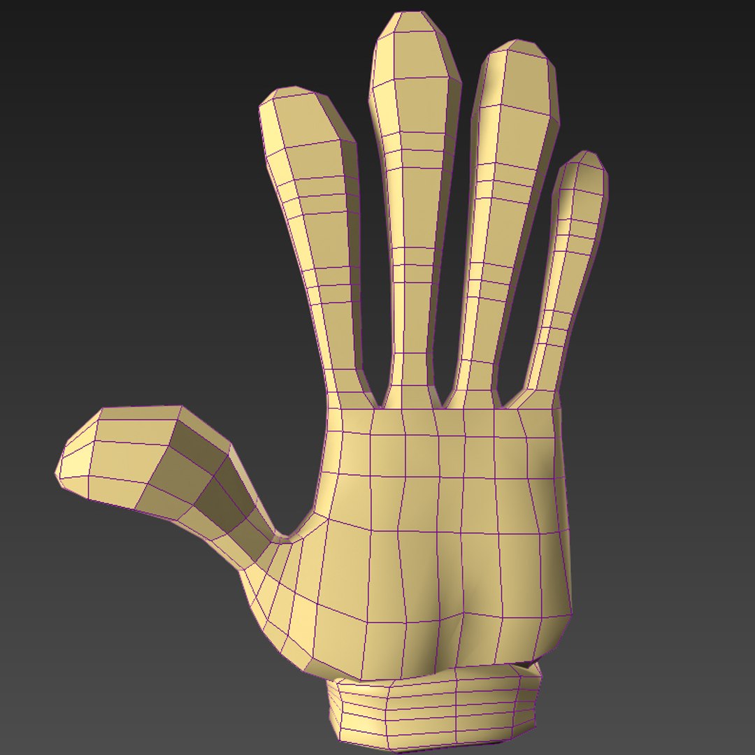 3d model gloved cartoon hand