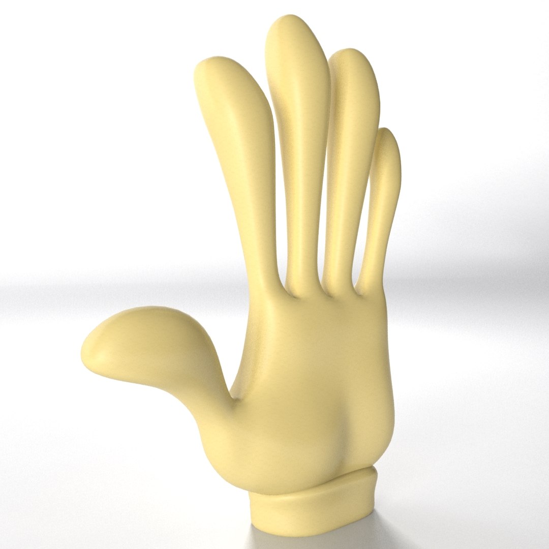 3d model gloved cartoon hand