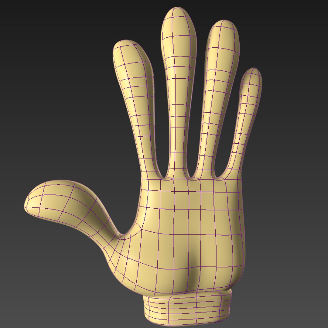 3d model gloved cartoon hand