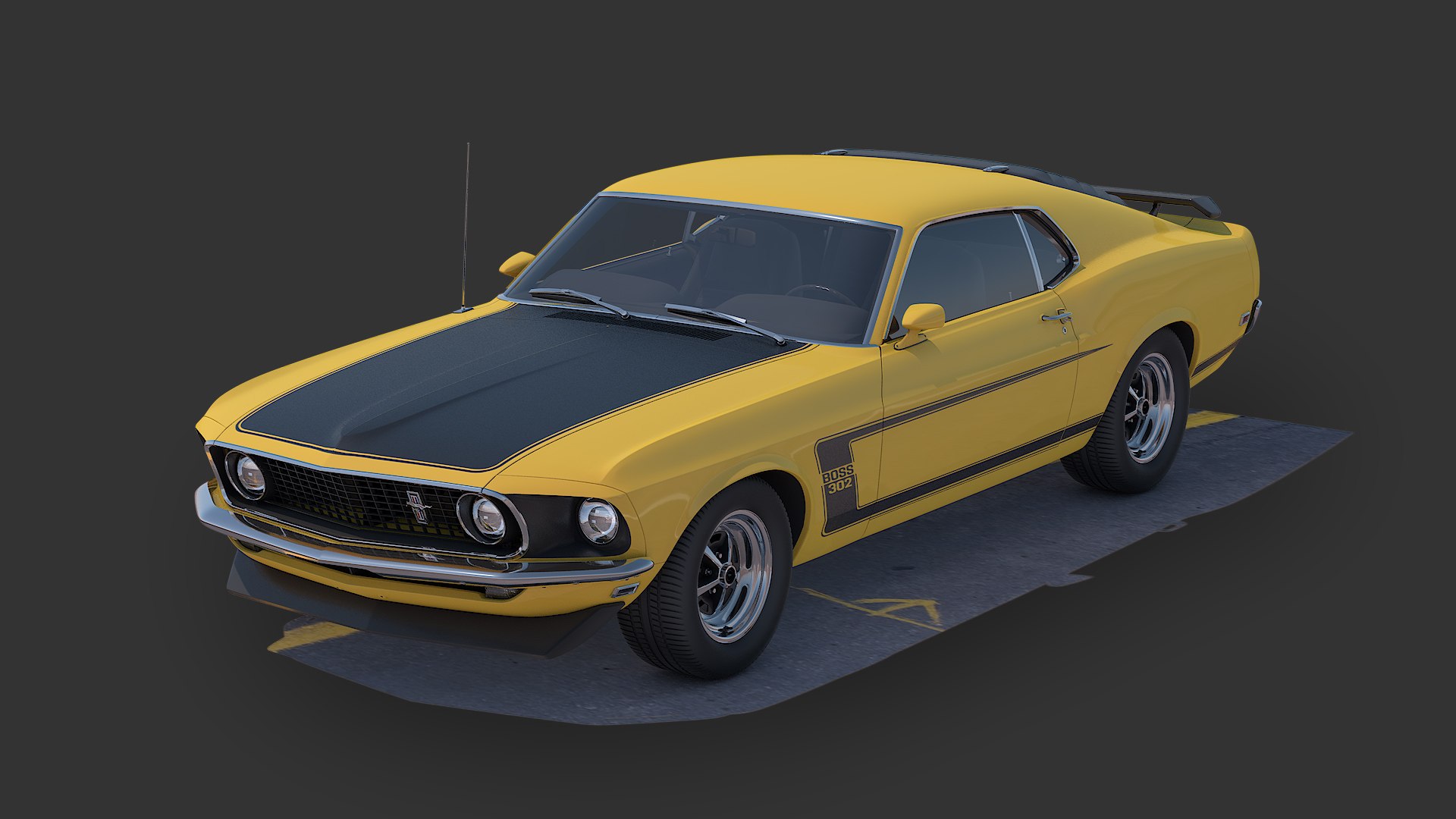 Ford Mustang BOSS 302 1969 3D Model - TurboSquid 2217389
