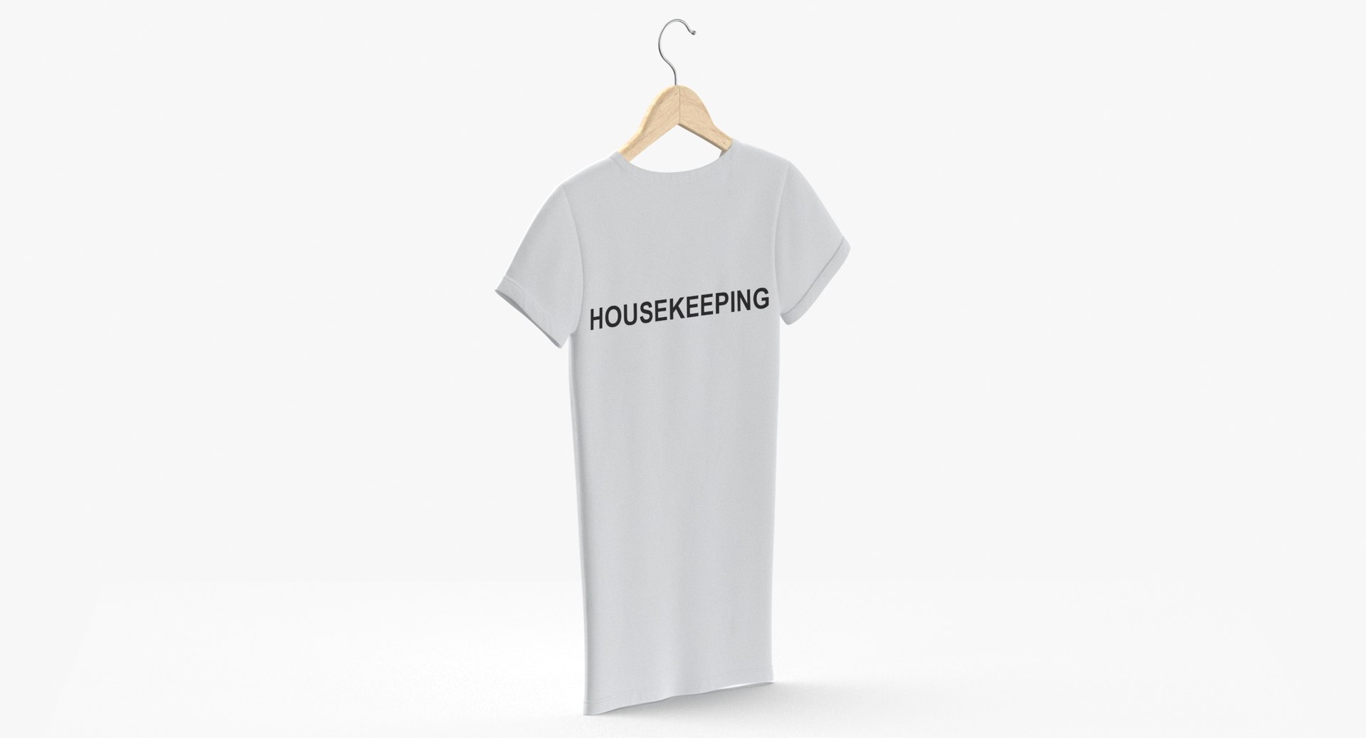 3D Model Female Crew Neck Hanging White Housekeeping 03 - TurboSquid ...