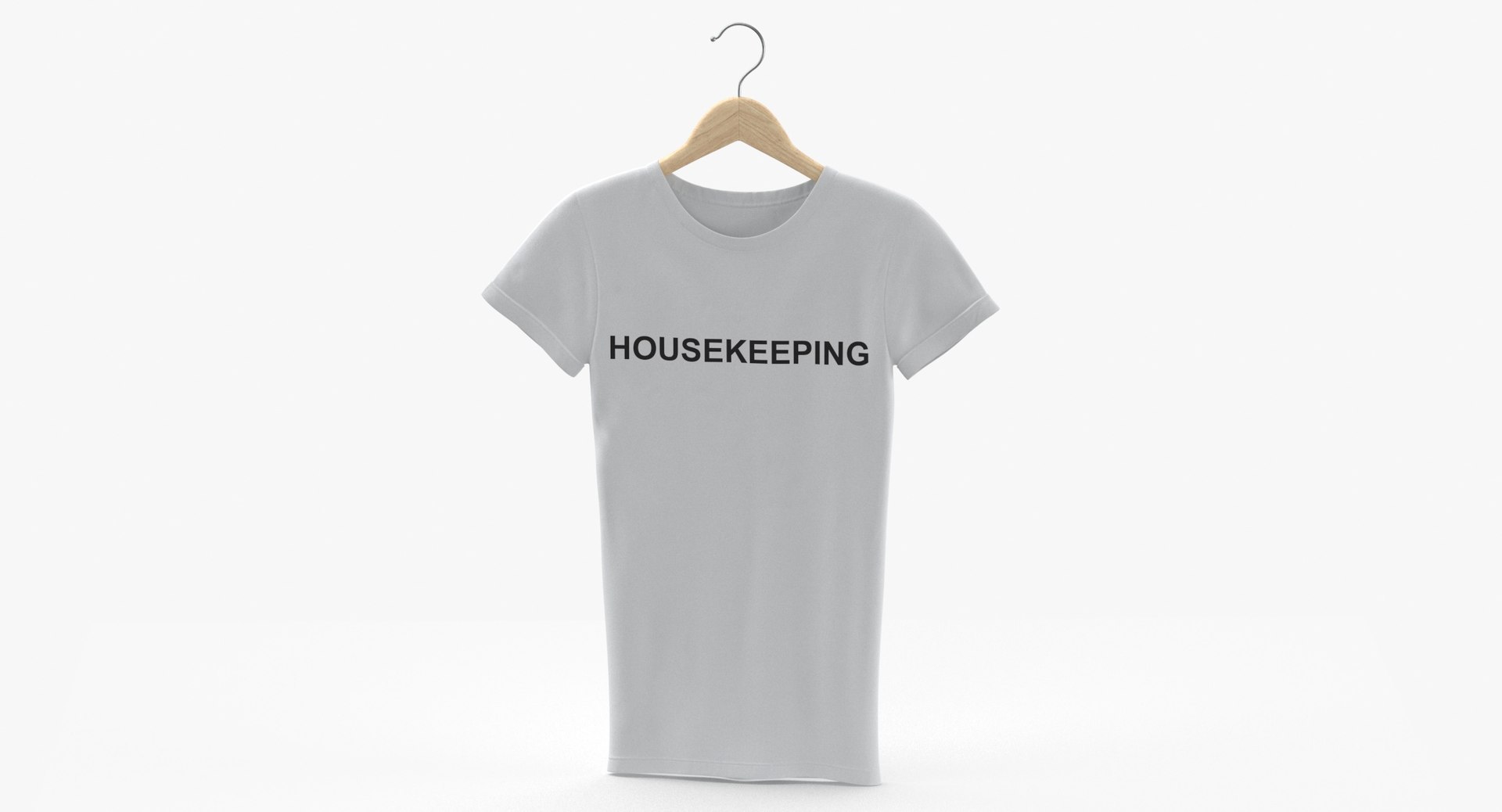 3D Model Female Crew Neck Hanging White Housekeeping 03 - TurboSquid ...