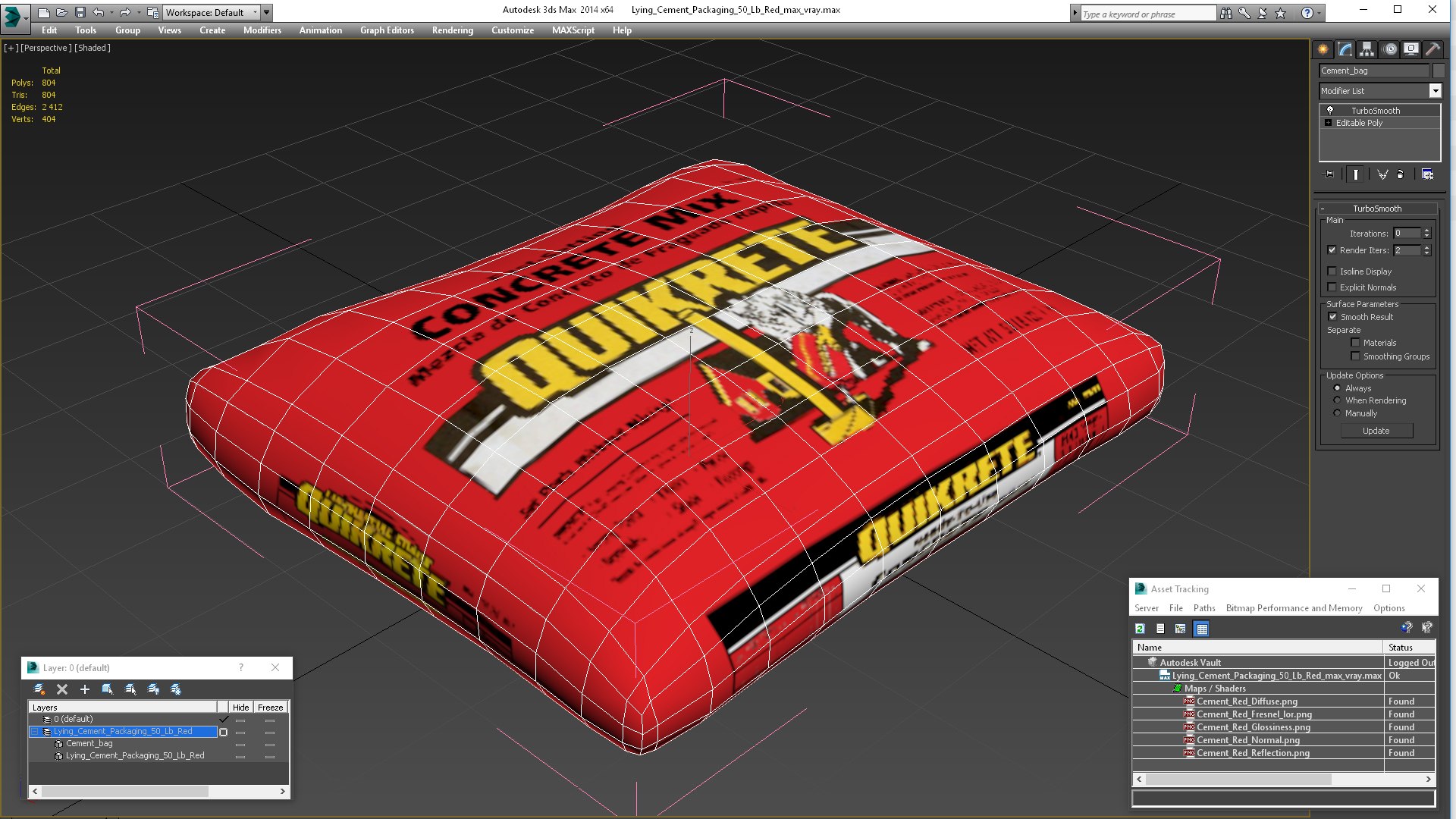 3D Lying Cement Packaging 50 Lb Red - TurboSquid 2137509