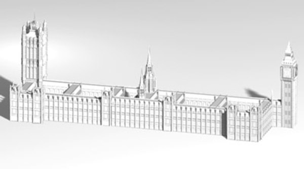 palace house parliament london landmarks 3d model