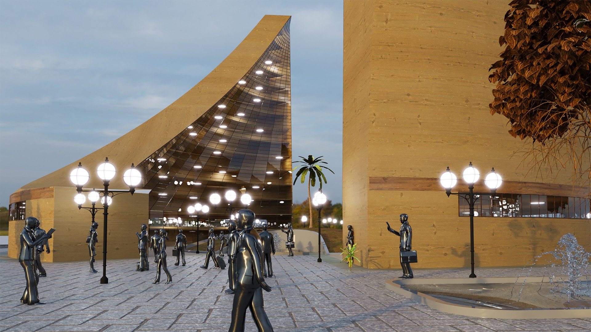 3D Model Dancing Tower 3D Model Architectural Maquette Rendering ...