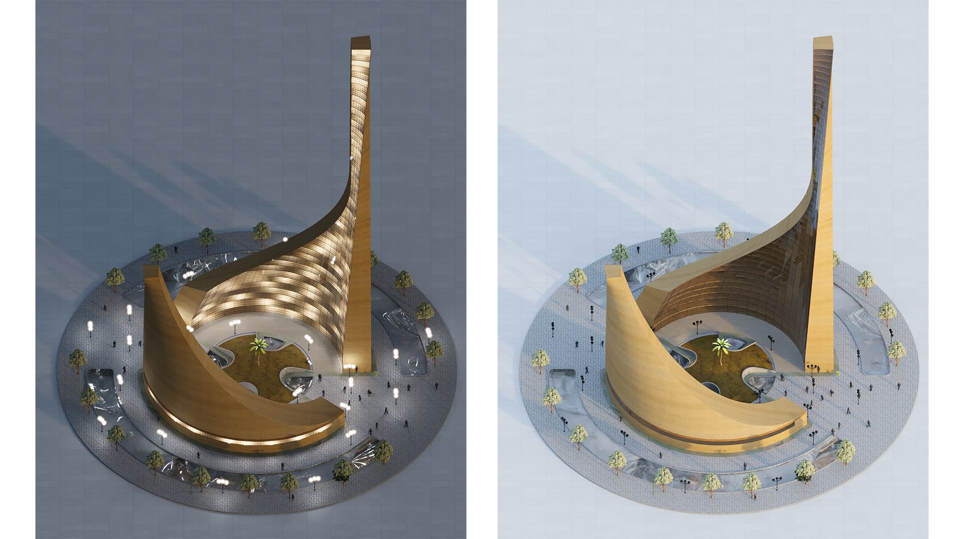 3D Model Dancing Tower 3D Model Architectural Maquette Rendering ...