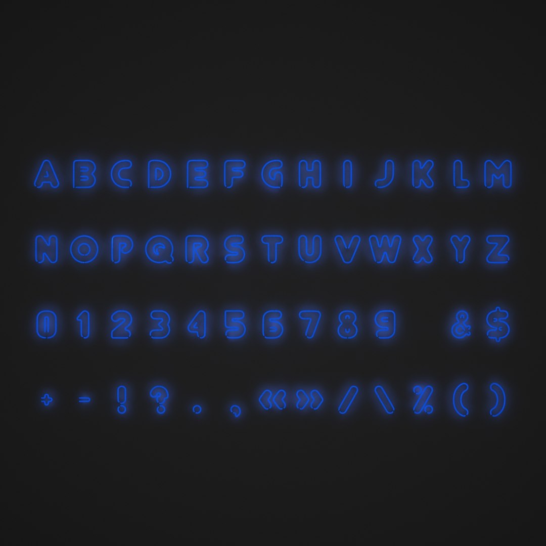 3d Neon Font