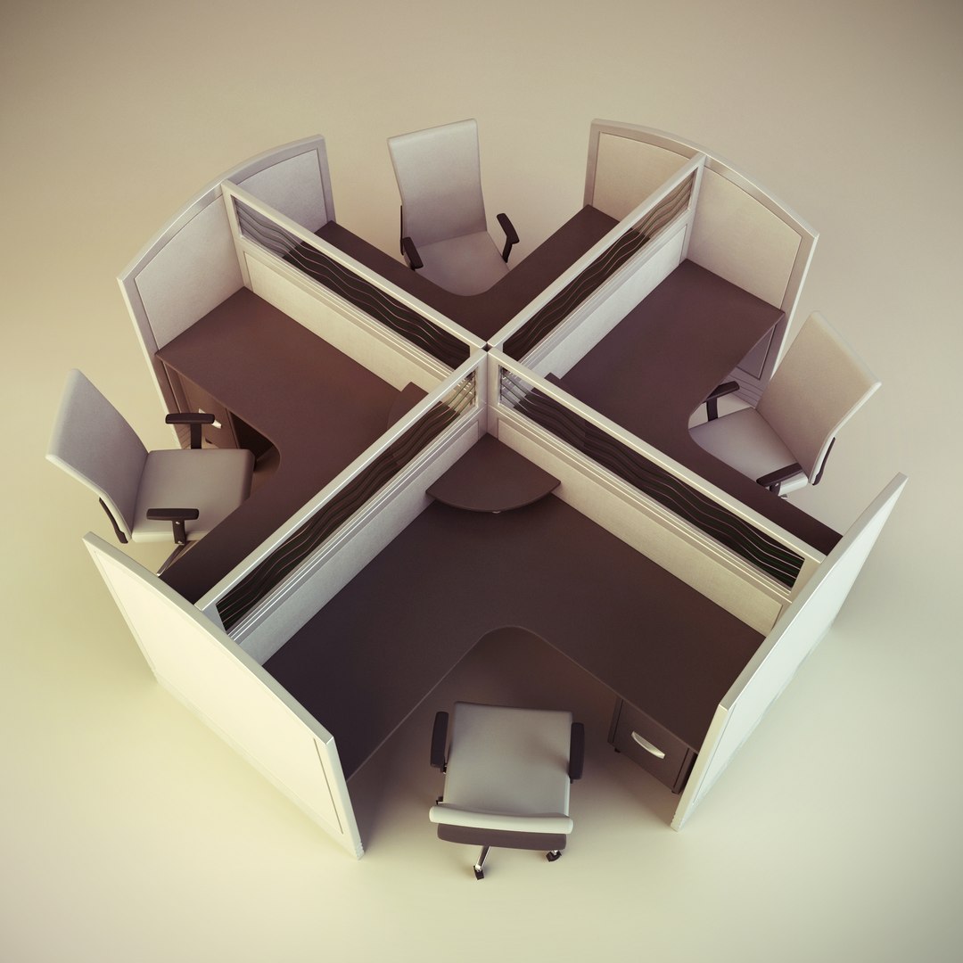 Cubicle Workstation 9 3d Model