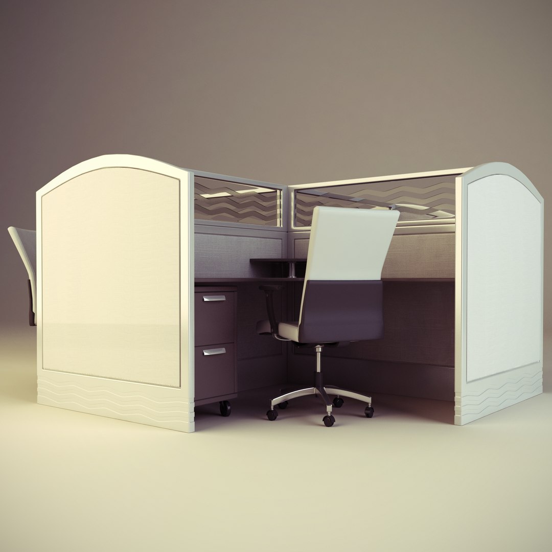 Cubicle Workstation 9 3d Model
