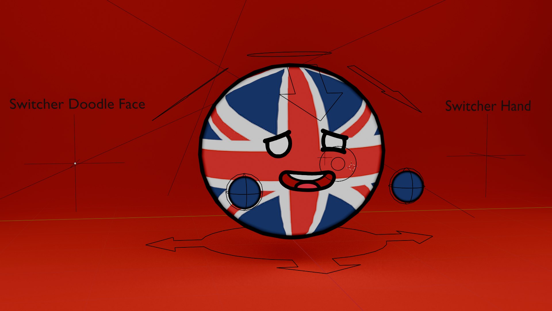 Countryball 3D - Advenced Rigged Animation System With Doodle Face 3D ...