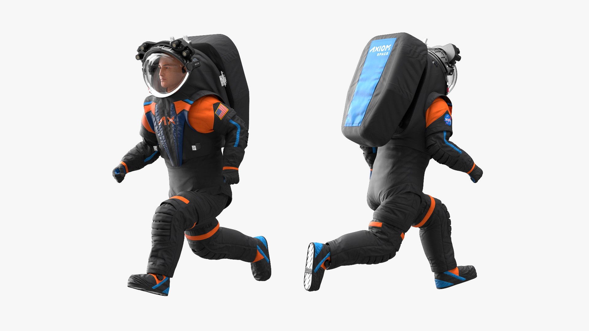 Astronaut Wearing NASA Axiom Spacesuit Rigged For Maya Model ...