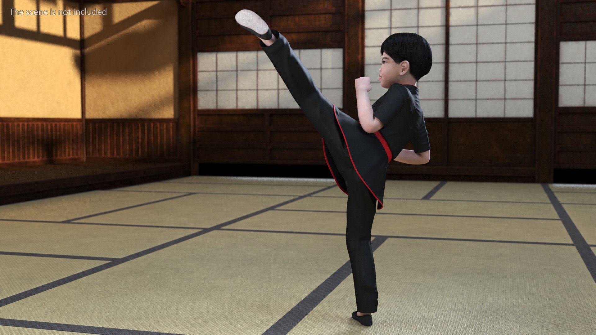 3D Asian Child Boy Kung Fu Kick Model - TurboSquid 1980911