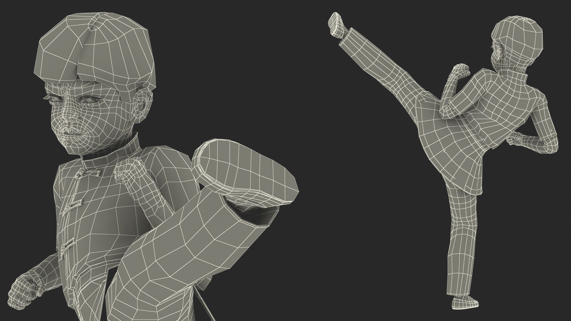 3D Asian Child Boy Kung Fu Kick model - TurboSquid 1980911