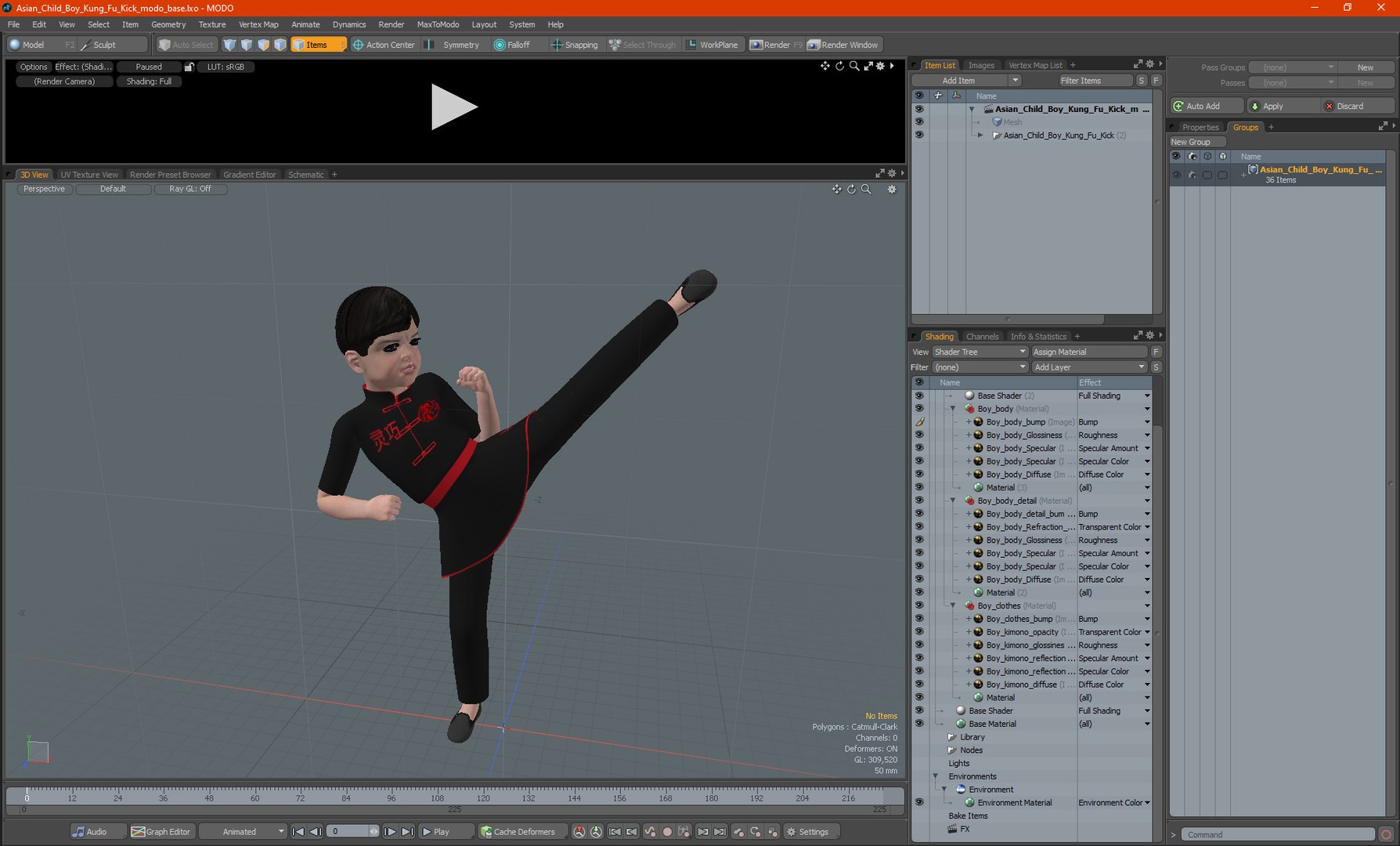 3D Asian Child Boy Kung Fu Kick model - TurboSquid 1980911
