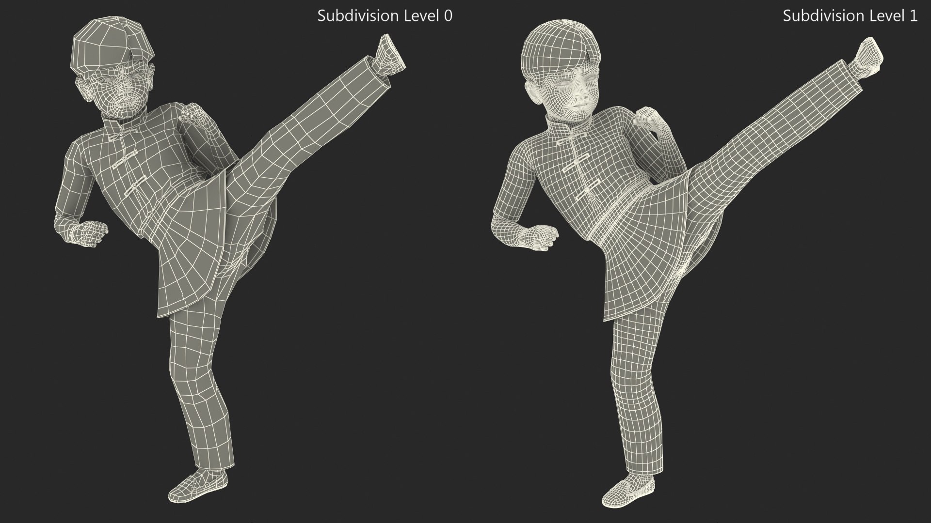 3D Asian Child Boy Kung Fu Kick Model - TurboSquid 1980911