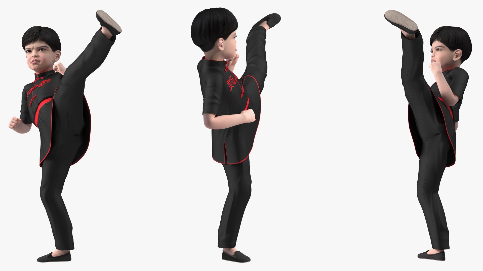 3D Asian Child Boy Kung Fu Kick Model - TurboSquid 1980911