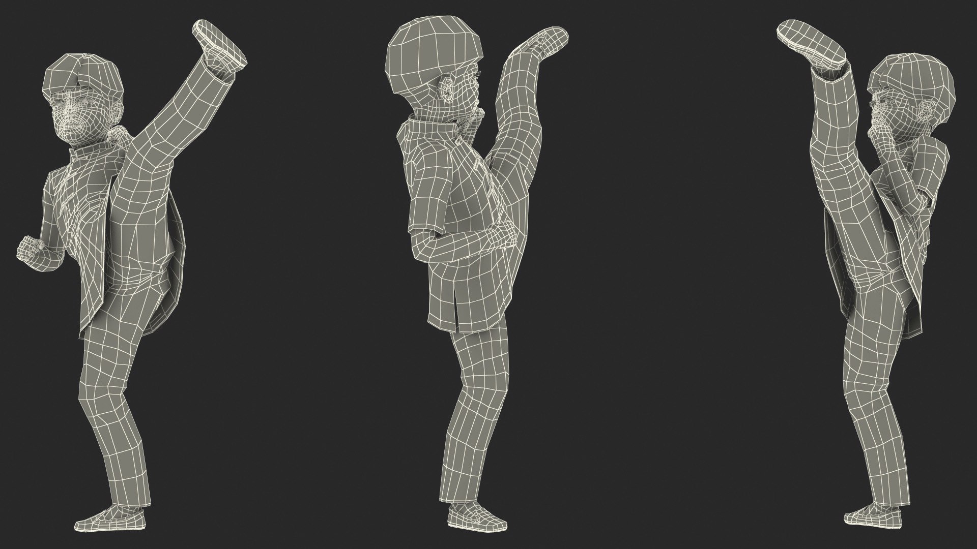 3D Asian Child Boy Kung Fu Kick model - TurboSquid 1980911