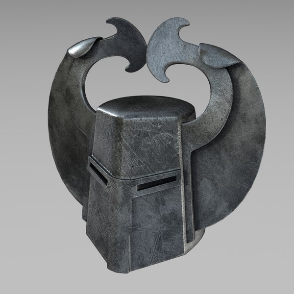 horned teutonic knight helmet 3d model