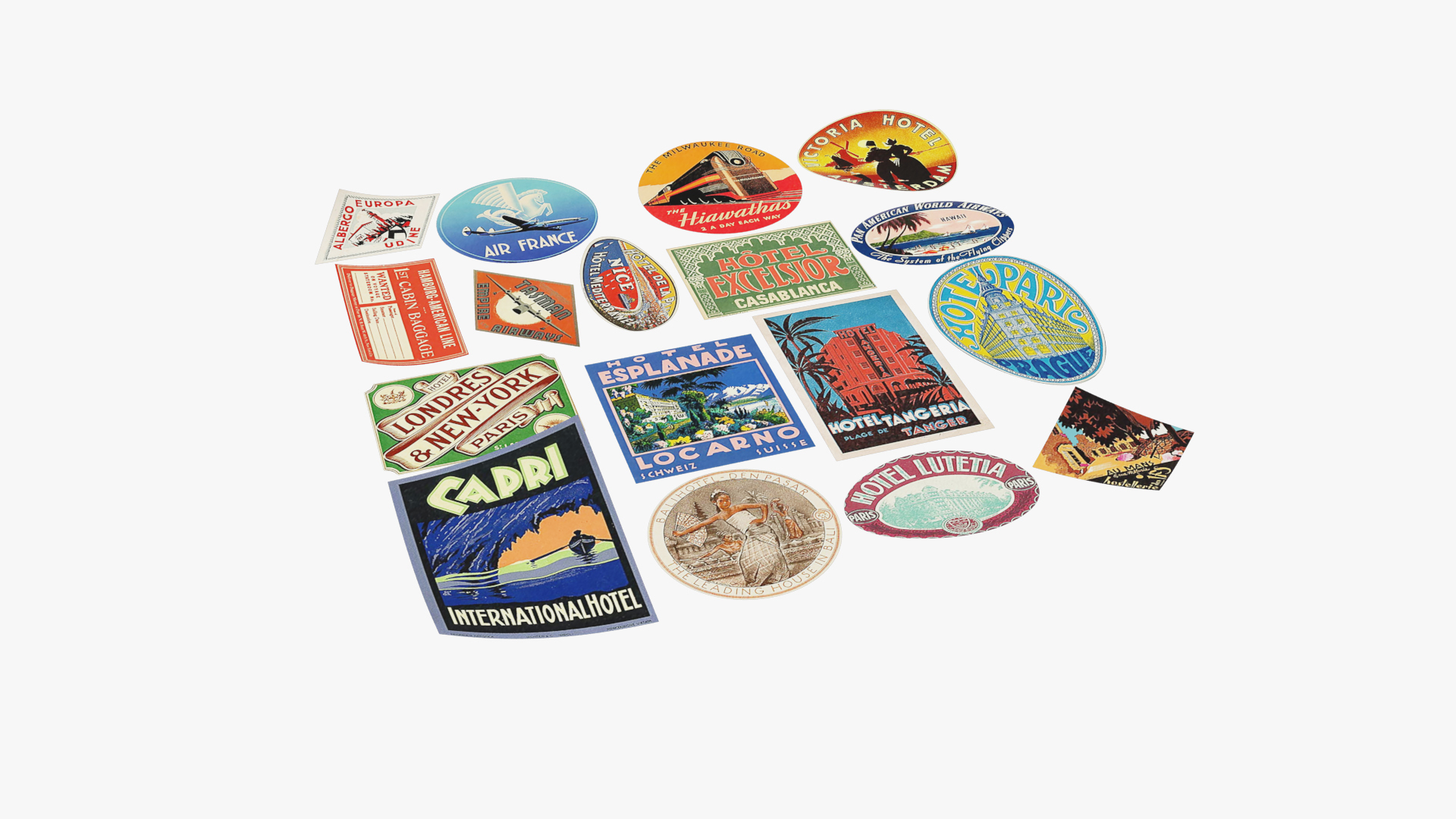 Vintage American Travel Stickers