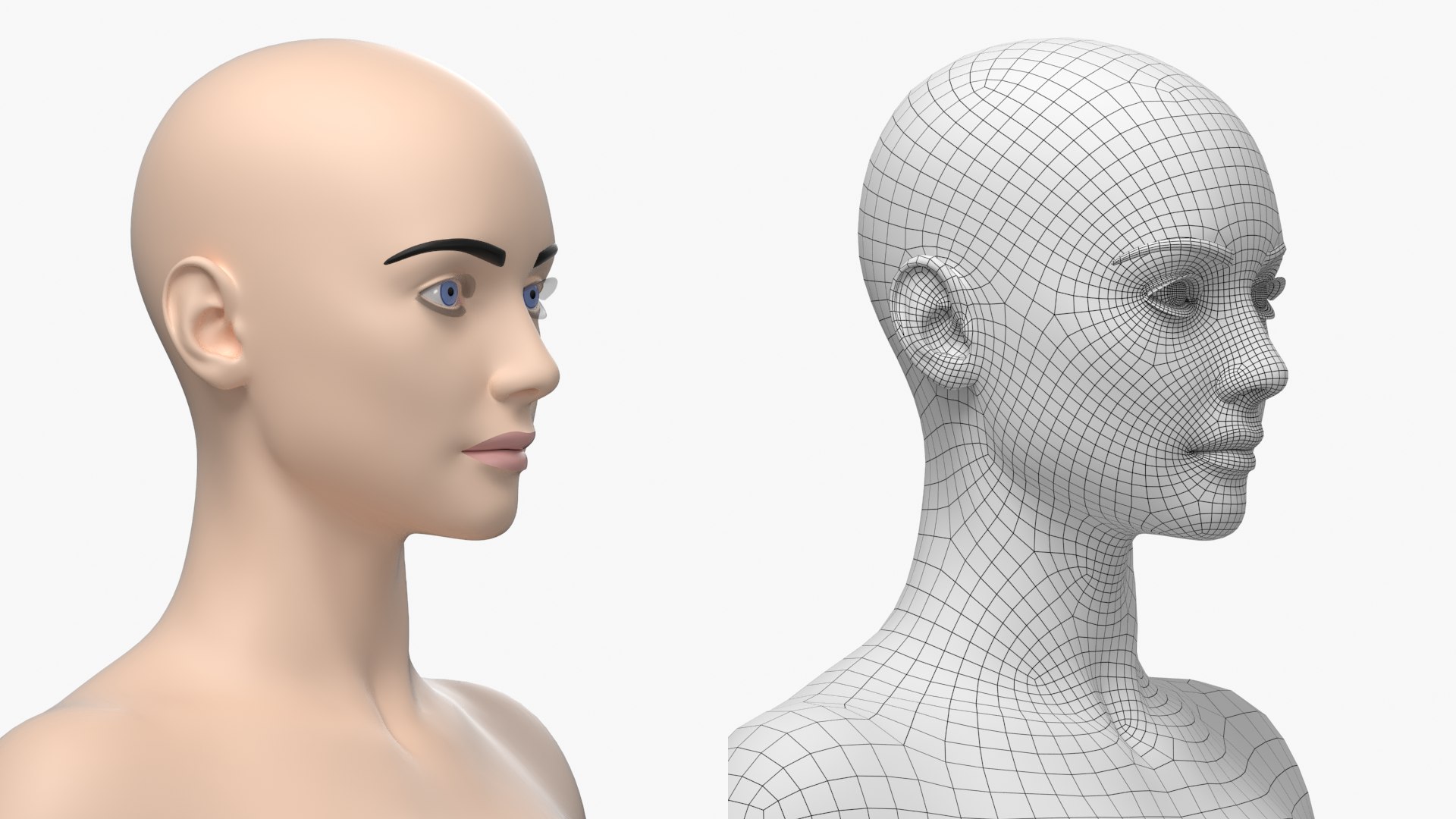 Natural Female 01 T-Pose Base Mesh Model - TurboSquid 2169269