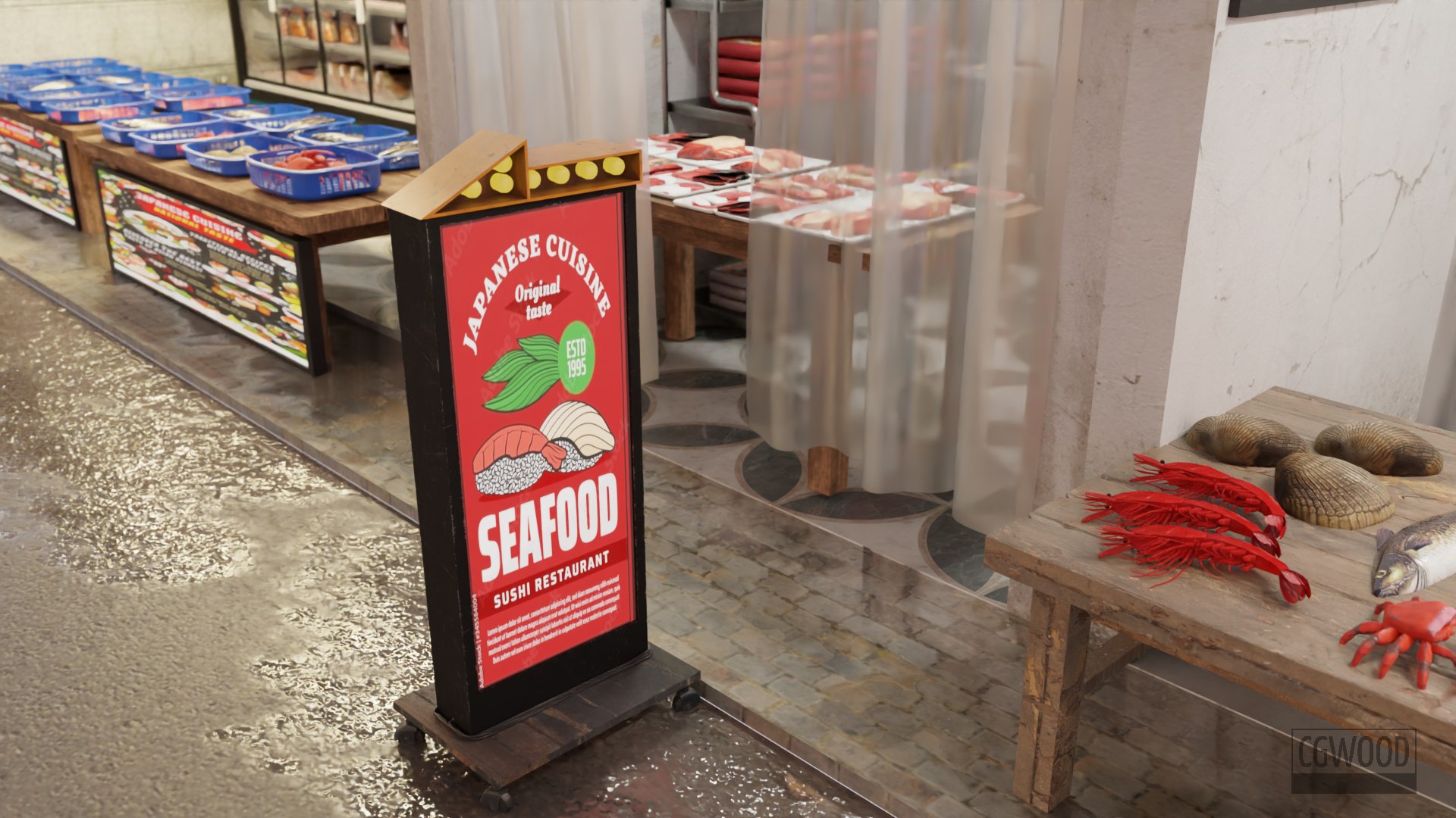 3D Seafood Market - TurboSquid 2288668